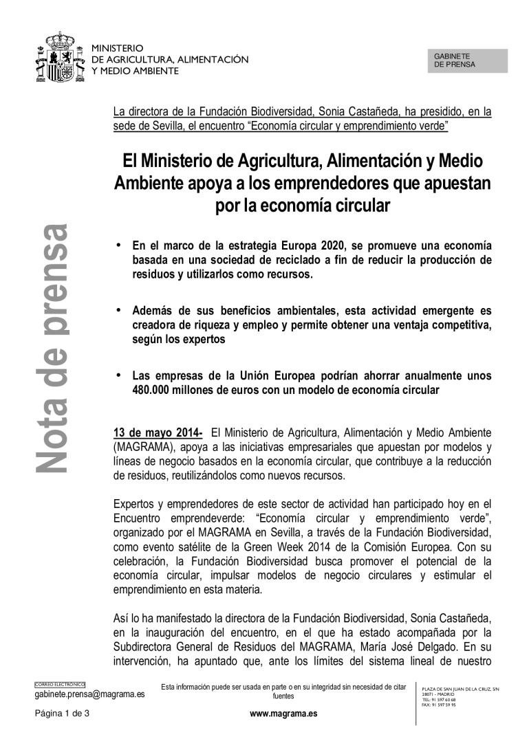 El Ministerio De Agricultura Alimentación Y Medio Ambiente Apoya A Los